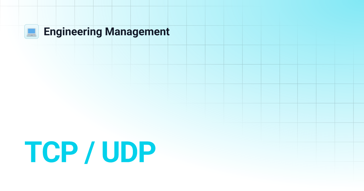 TCP / UDP | Engineering Management